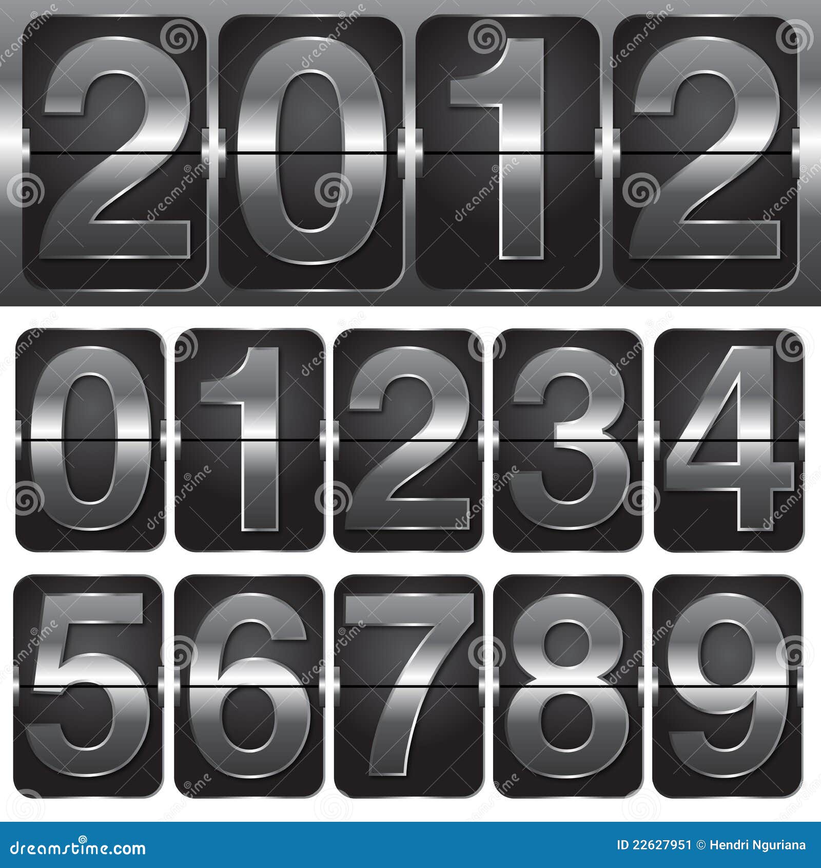 Set of Numbers on Mechanical Timetable Stock Vector - Illustration of ...