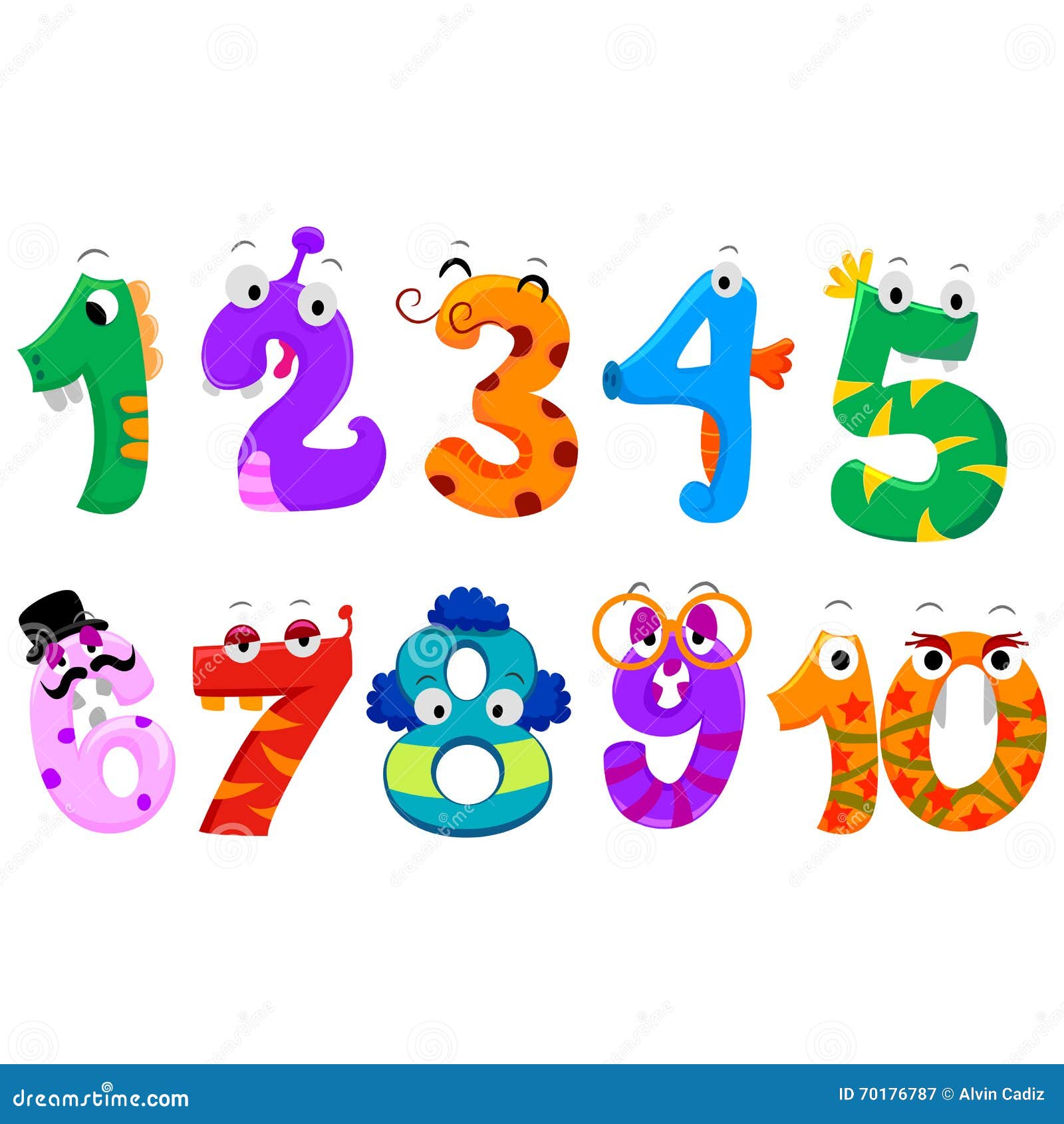 Set of Numbers Monster stock vector. Illustration of animal - 70176787
