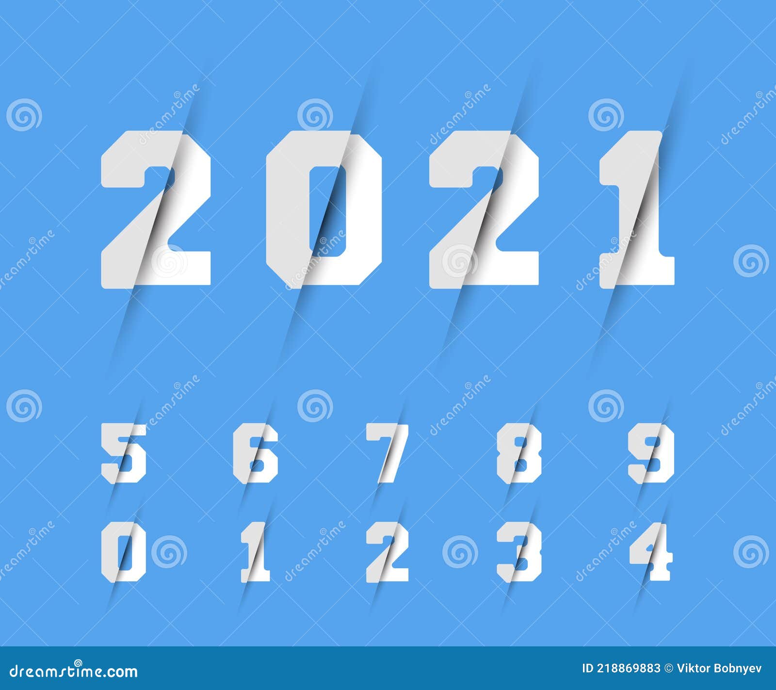 Set of Numbers 0 1 2 3 4 5 6 7 8 9 Razor Design. Stock Vector ...