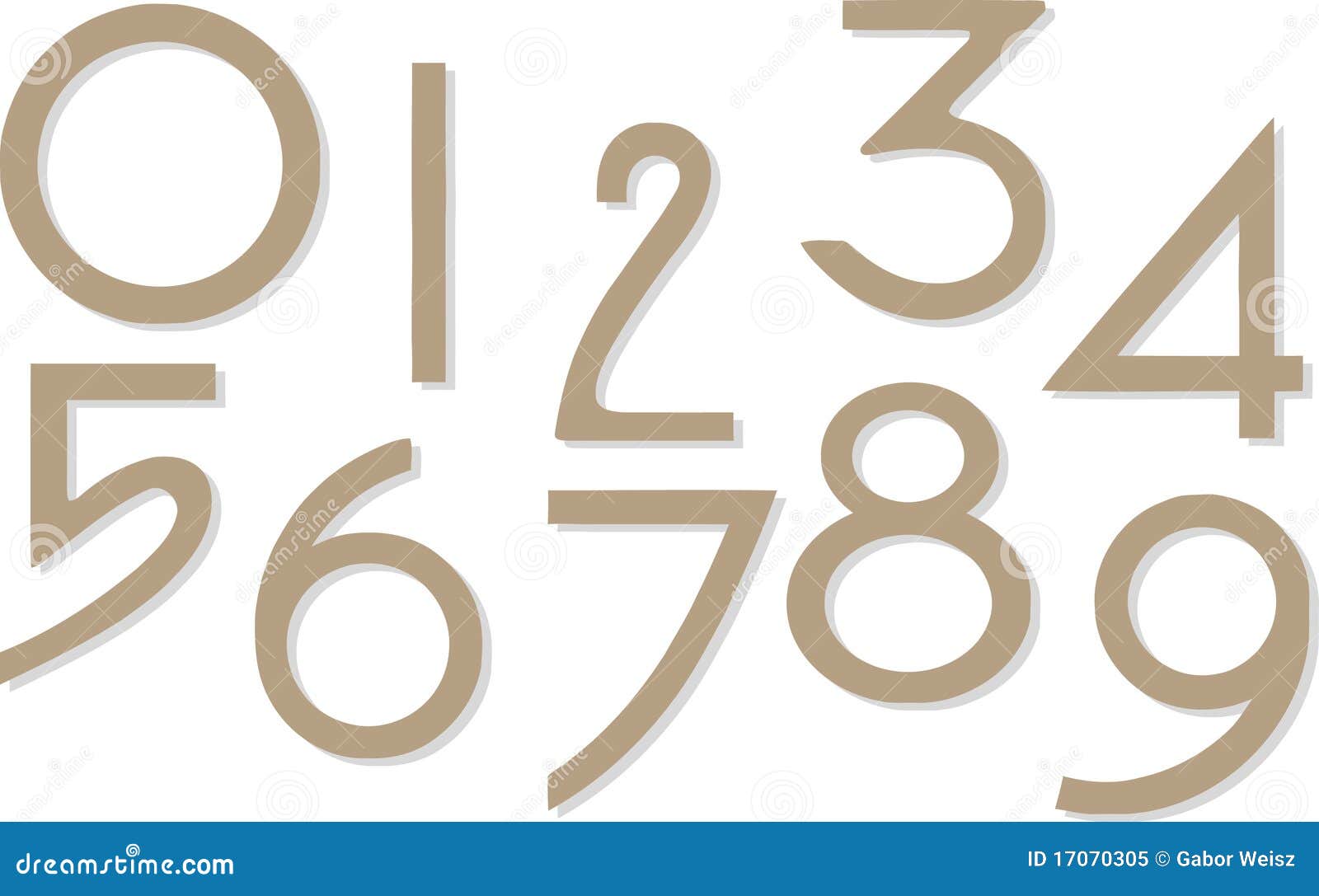 Set of Numbers Separated on White Stock Vector - Illustration of five ...