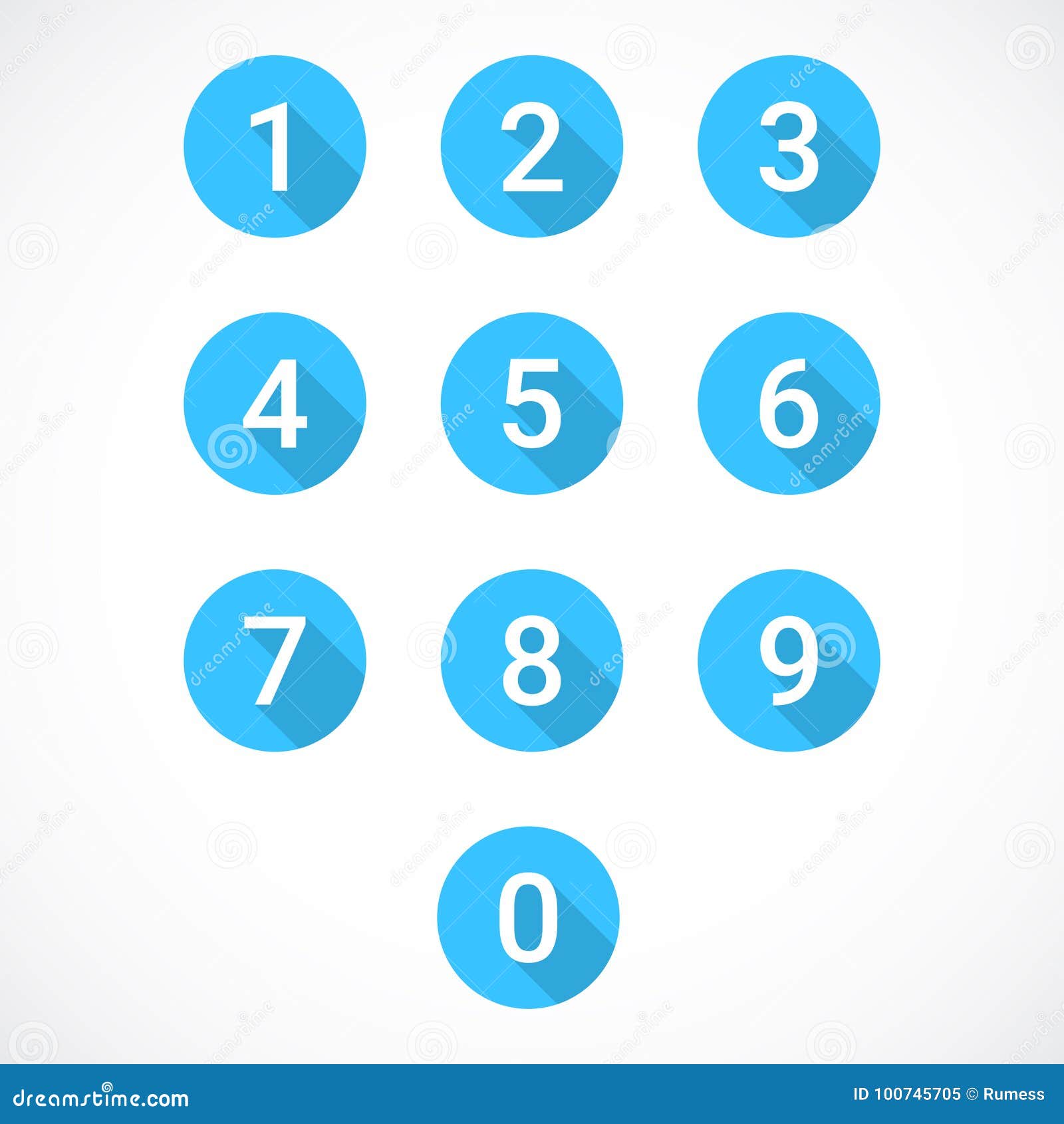 Set of 0-9 numbers stock vector. Illustration of numbers - 100745705