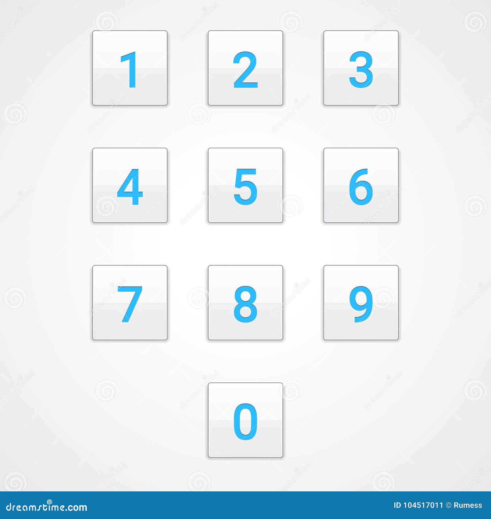 Set of 0-9 numbers stock vector. Illustration of collection - 104517011