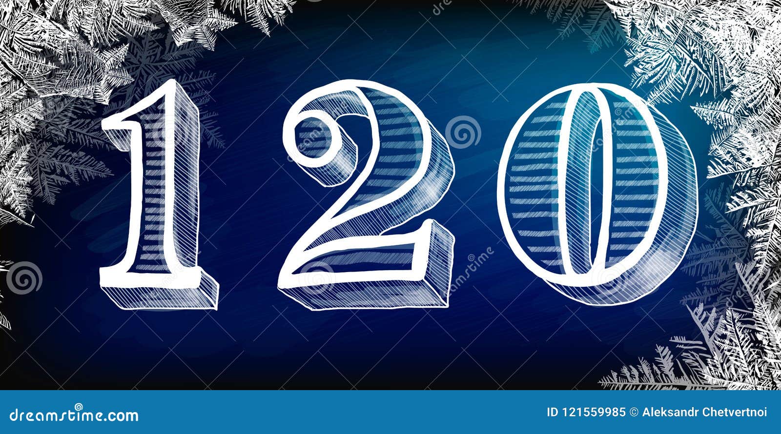 The Set of Numbers with a Winter Theme for Christmas. Vector Hand Drawn ...