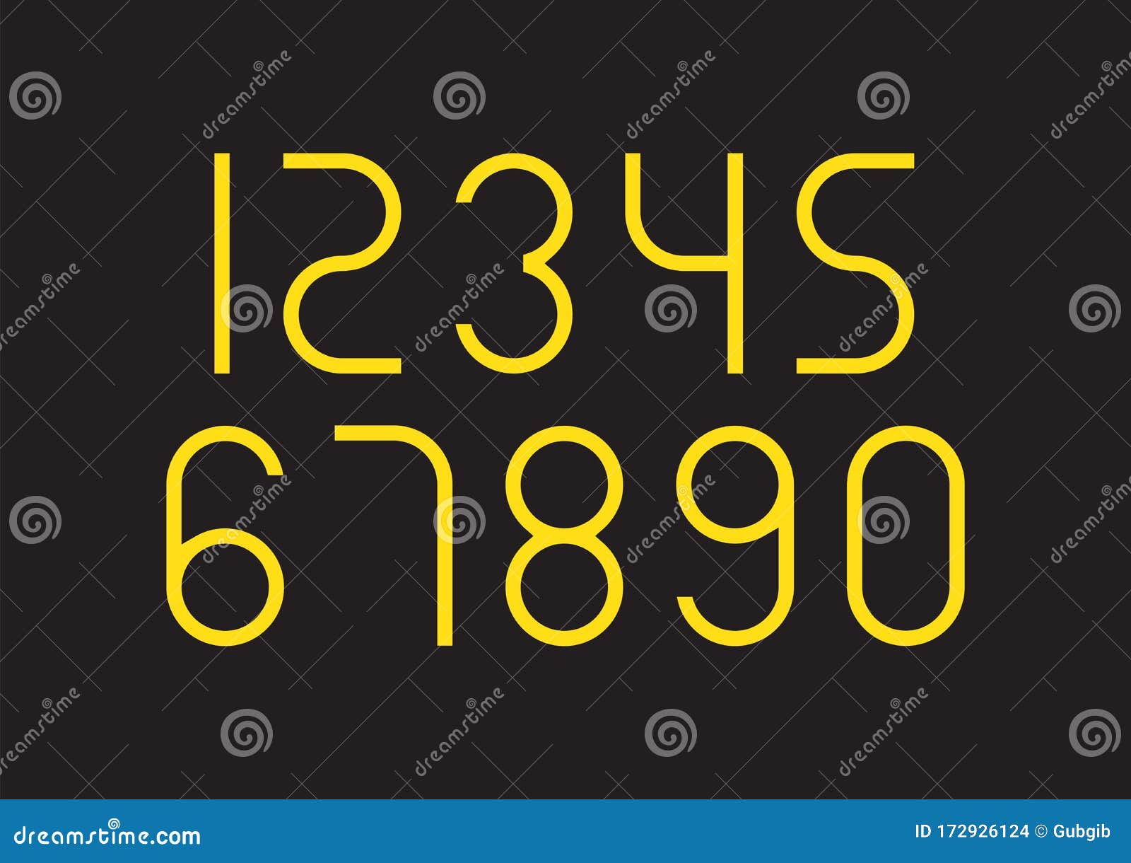 Set of Numbers with Yellow Typography Design Elements Stock Vector ...