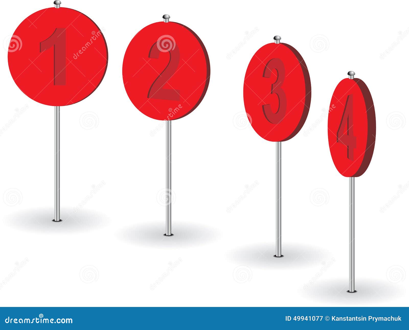 Set of Numeral Pins. Vector Illustration Stock Vector - Illustration of ...