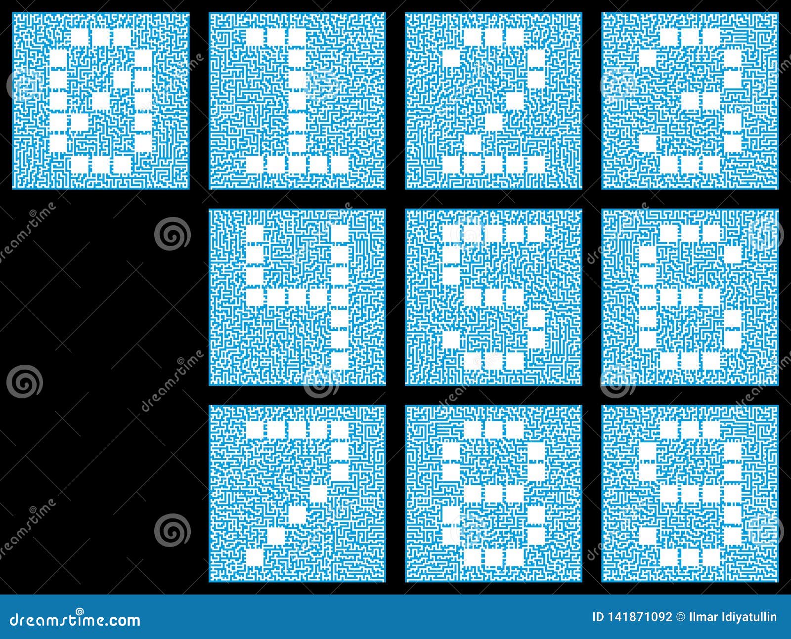 A Set of Numeric Characters from Zero To Nine. Stylized Numbers Inside ...