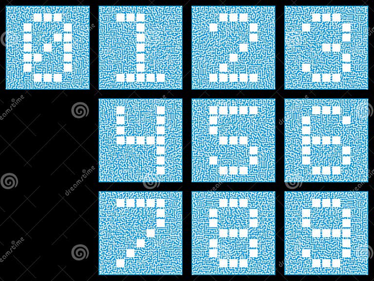 A Set of Numeric Characters from Zero To Nine. Stylized Numbers Inside ...
