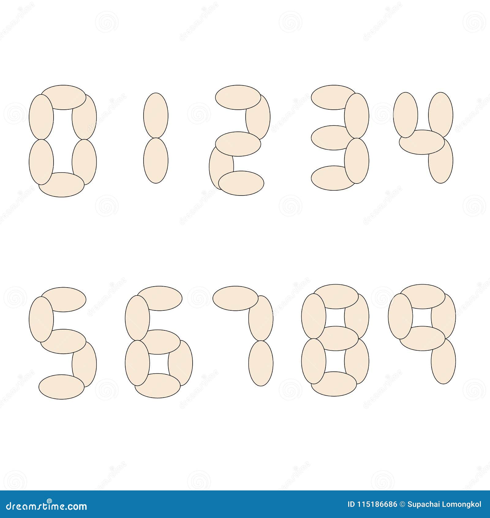 Set of Numeric Font Numbers for Abstract Art. Stock Vector ...