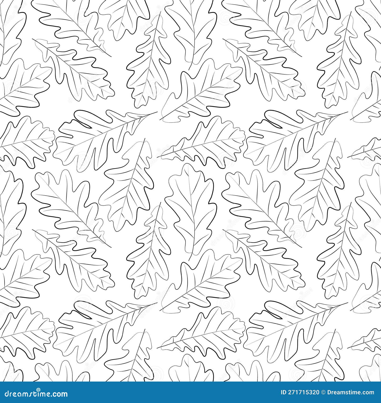 A Set of Oak Leaves and Acorns Seamless Pattern, 1000x1000, Vector ...