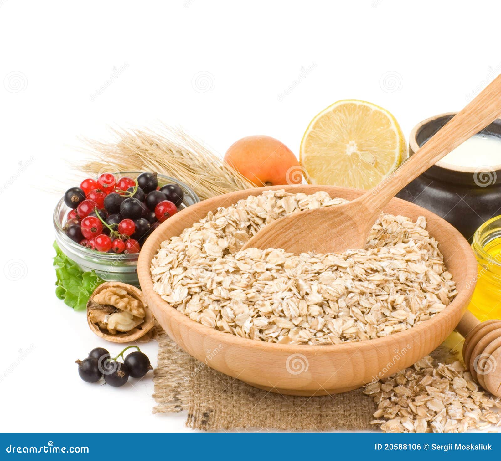 Set of Oat Flake Isolated on White Stock Photo - Image of background ...