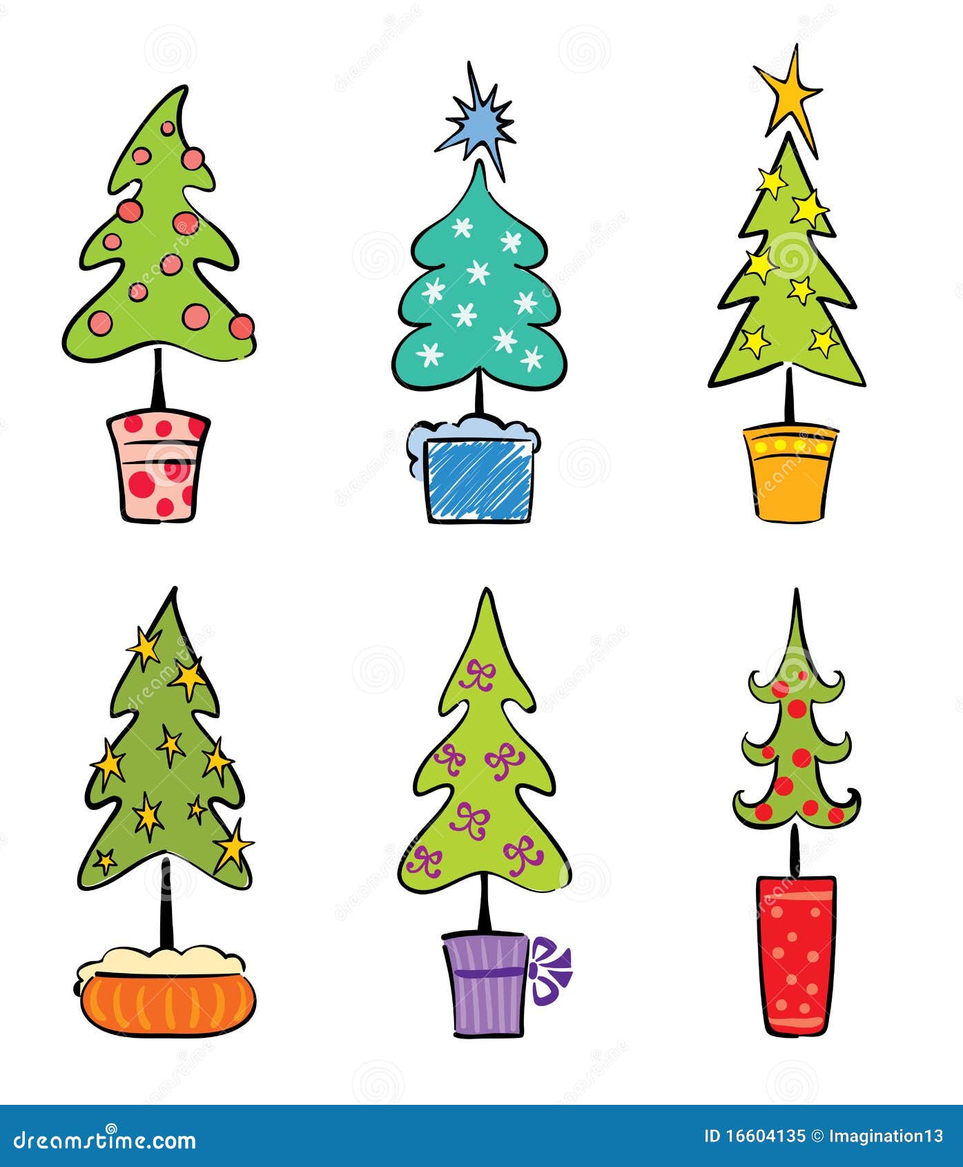 Set Object -- Christmas Trees Stock Vector - Illustration of abstract ...