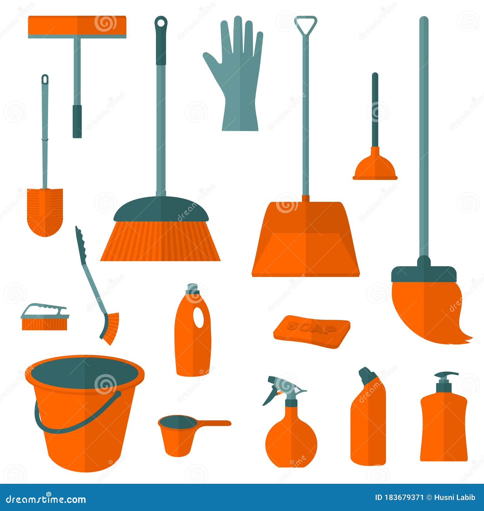Set Object of Cleanliness Vector Illustration Stock Vector ...