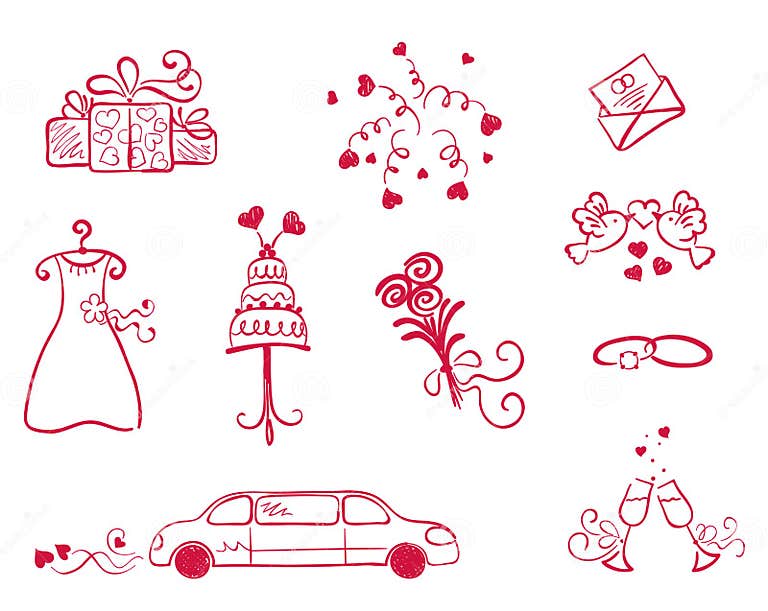 Set object -- wedding stock vector. Illustration of collection - 19368747