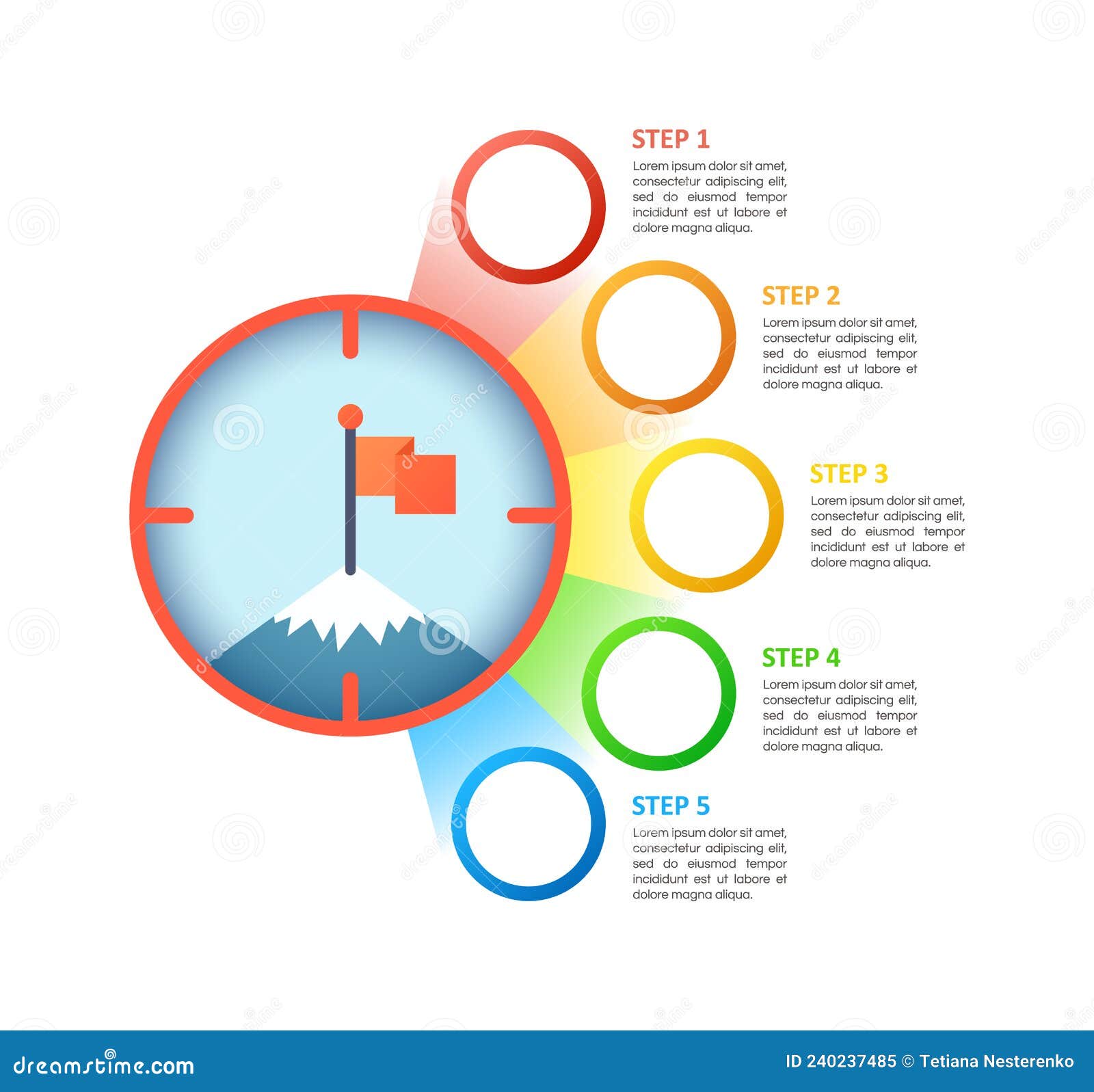 Set Objectives Infographic Chart Design Template Stock Vector ...