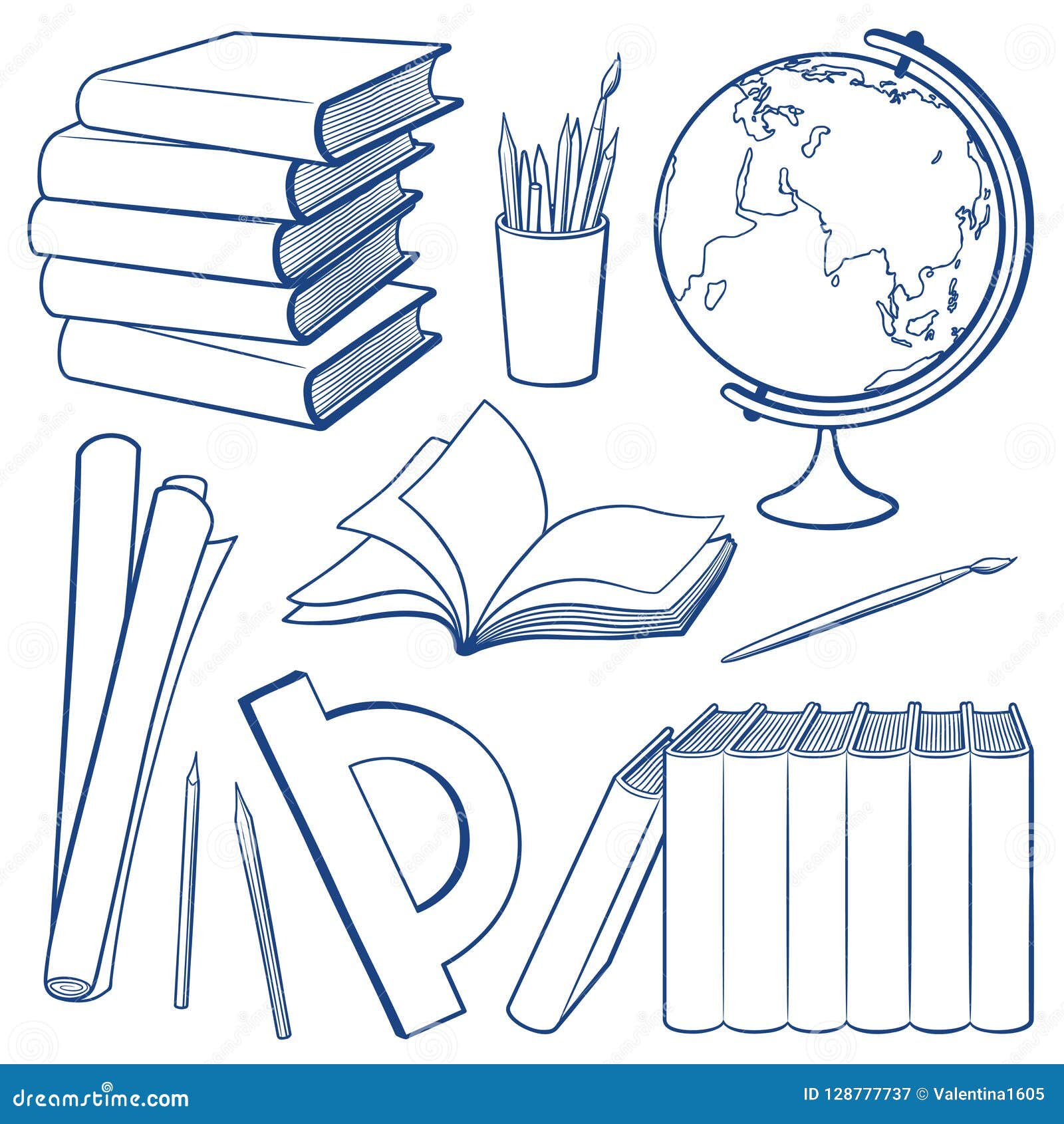 Set of Education Tools and Study Equipment Stock Vector - Illustration ...