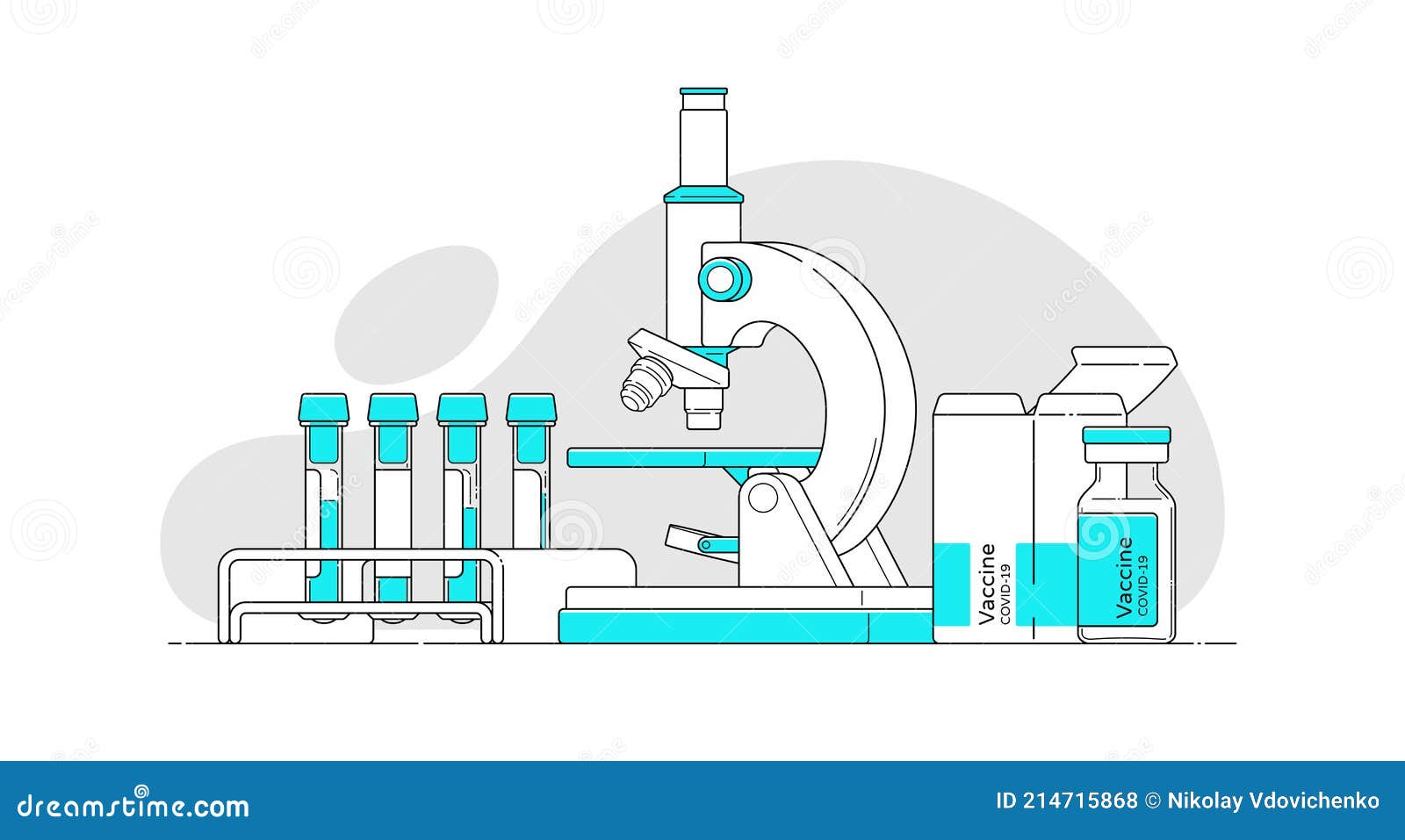 Set of Objects in Flat Style with Outline for Medical Design ...