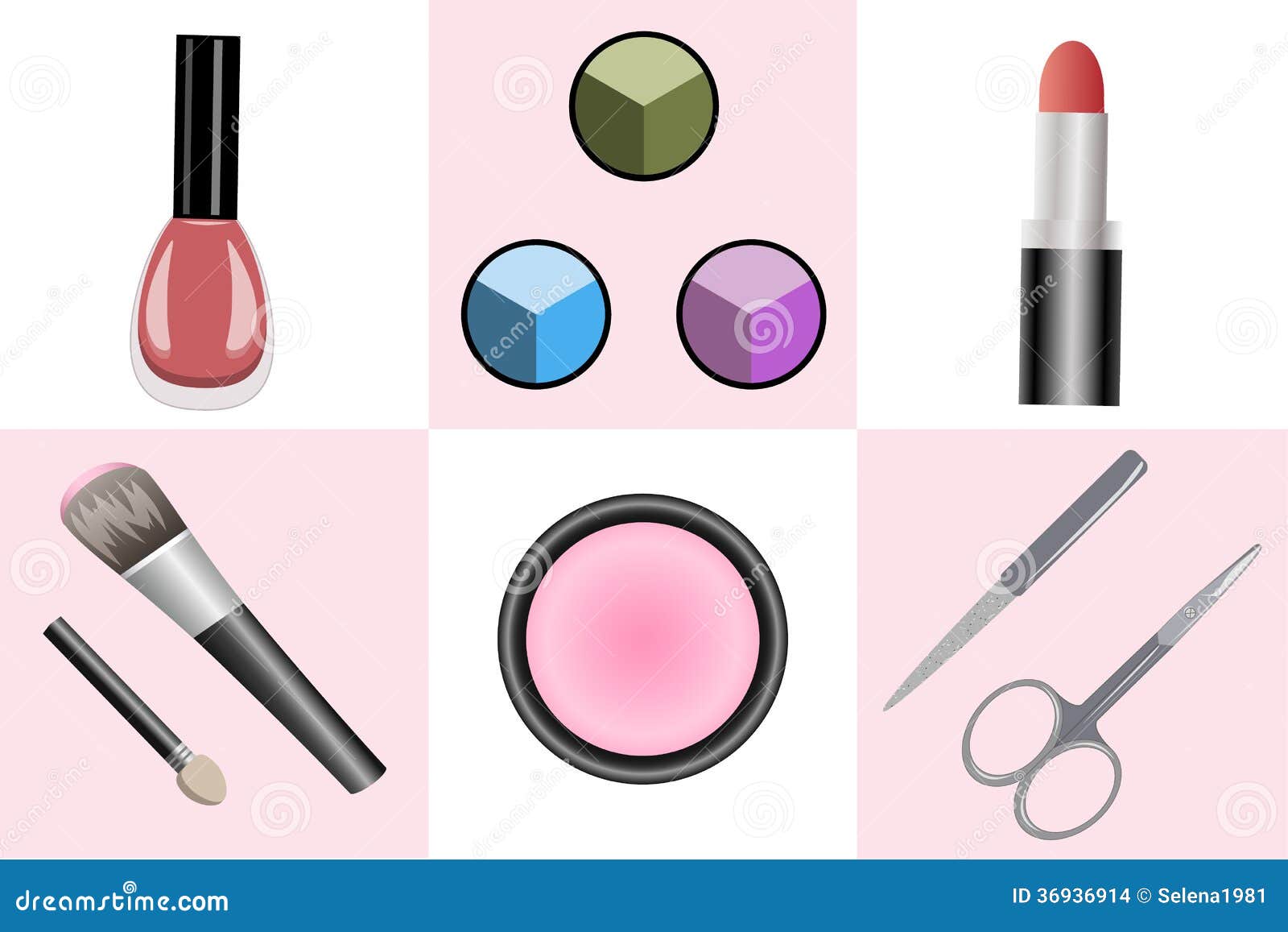 Set of Objects for Makeup and Manicure Stock Vector - Illustration of ...
