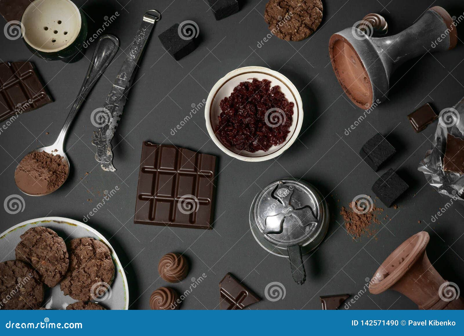 Chocolate hookah set stock photo. Image of food, flavor - 142571490