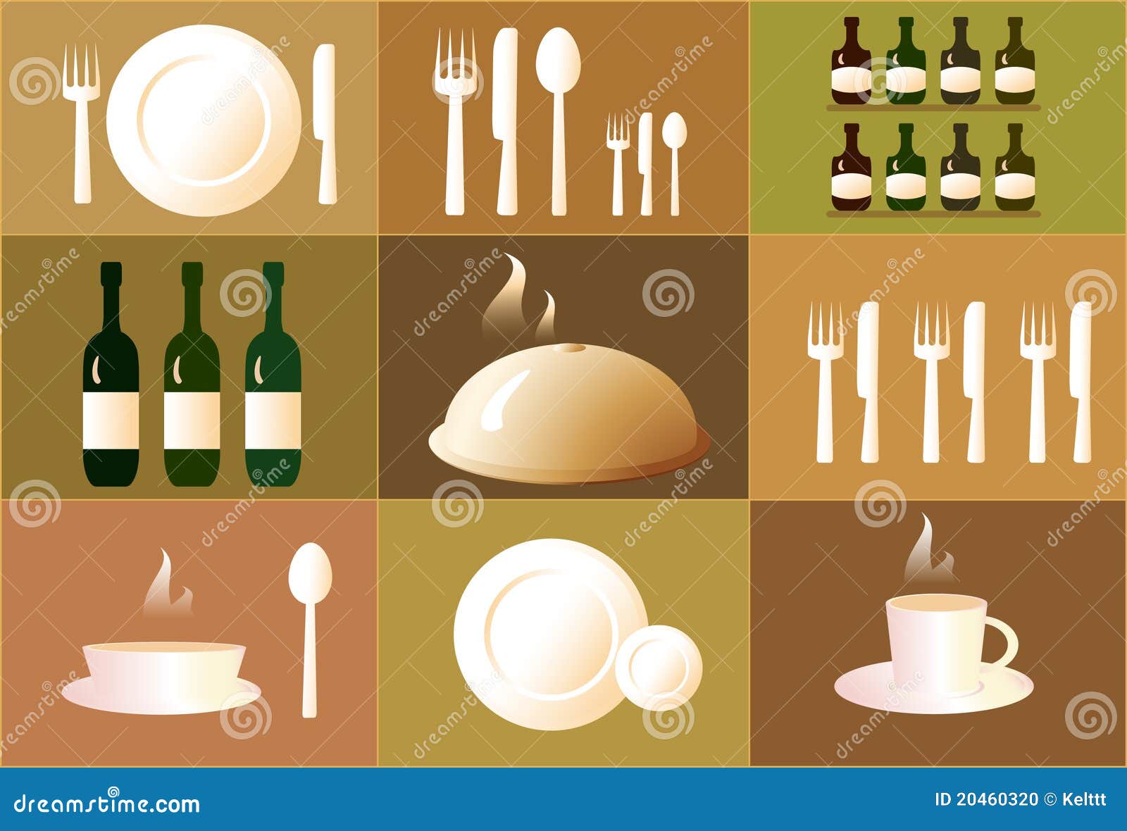 Set of Objects for Restaurant. Stock Vector - Illustration of beverage ...