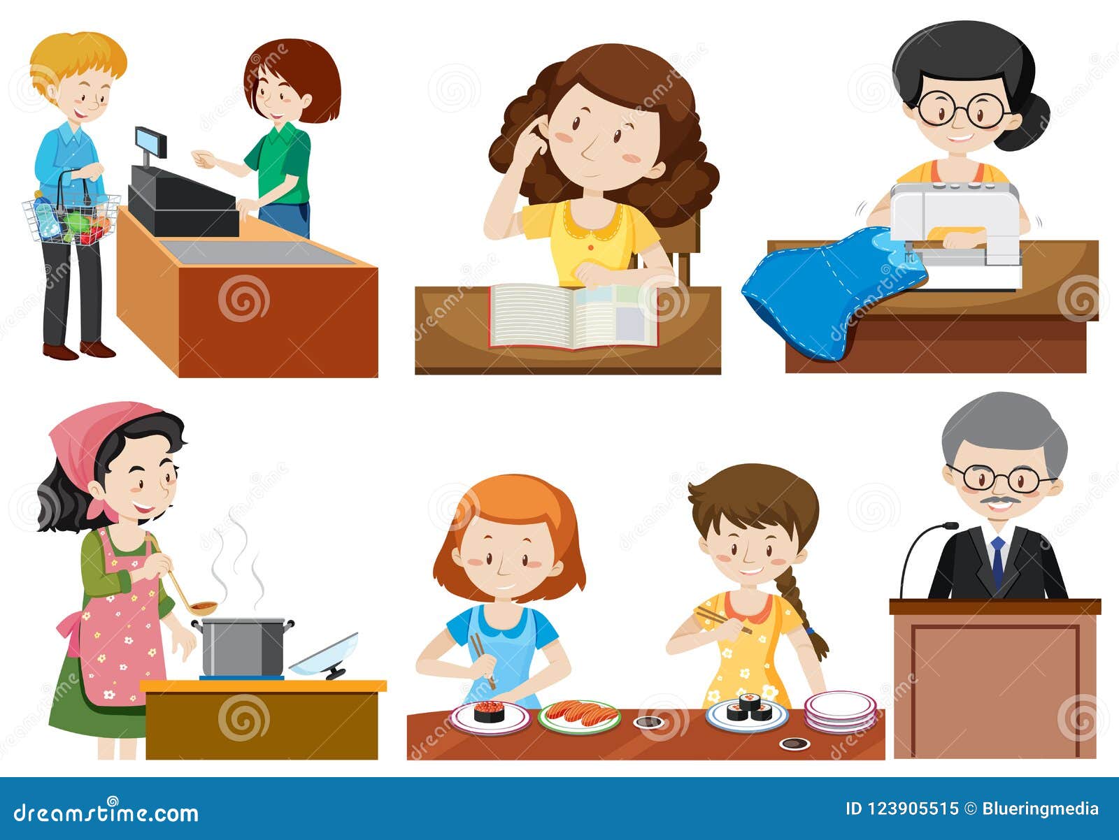 A set of occupations stock vector. Illustration of study - 123905515