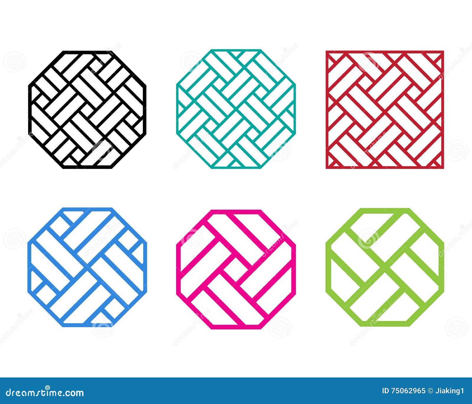 Set Of Octagon Chinese Pattern Window Frame Stock Vector - Illustration ...