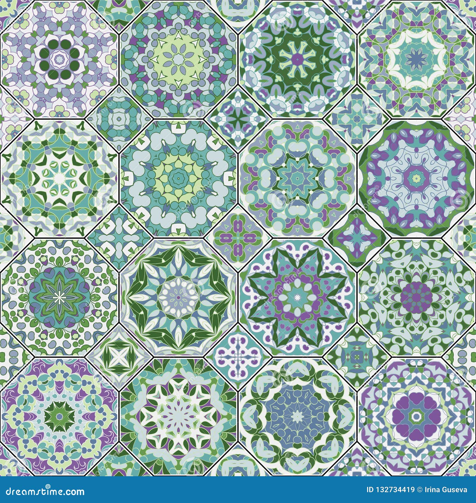 Set of Octagonal and Square Patterns Stock Vector - Illustration of ...