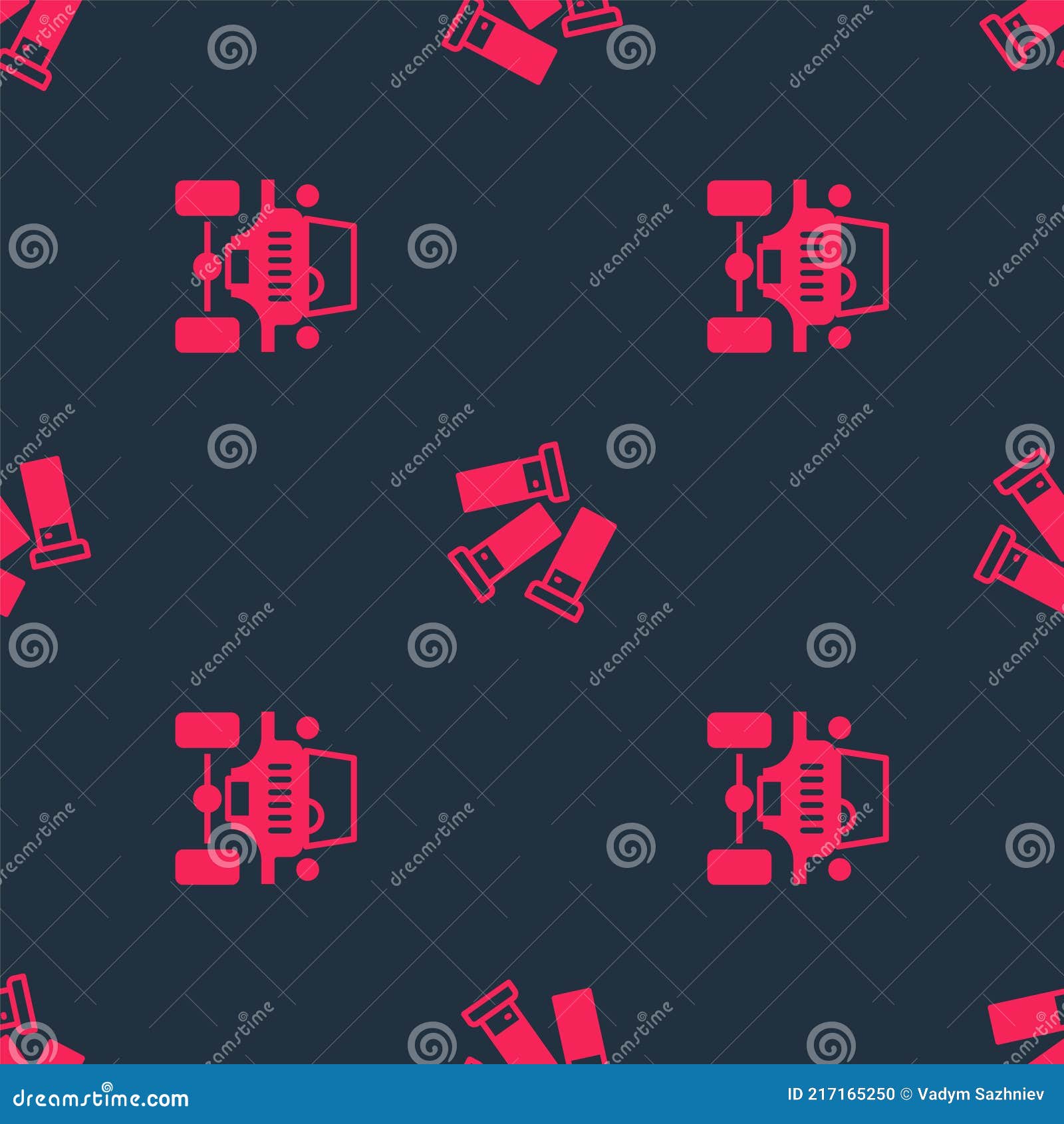 Set Off Road Car and Cartridges on Seamless Pattern. Vector Stock ...