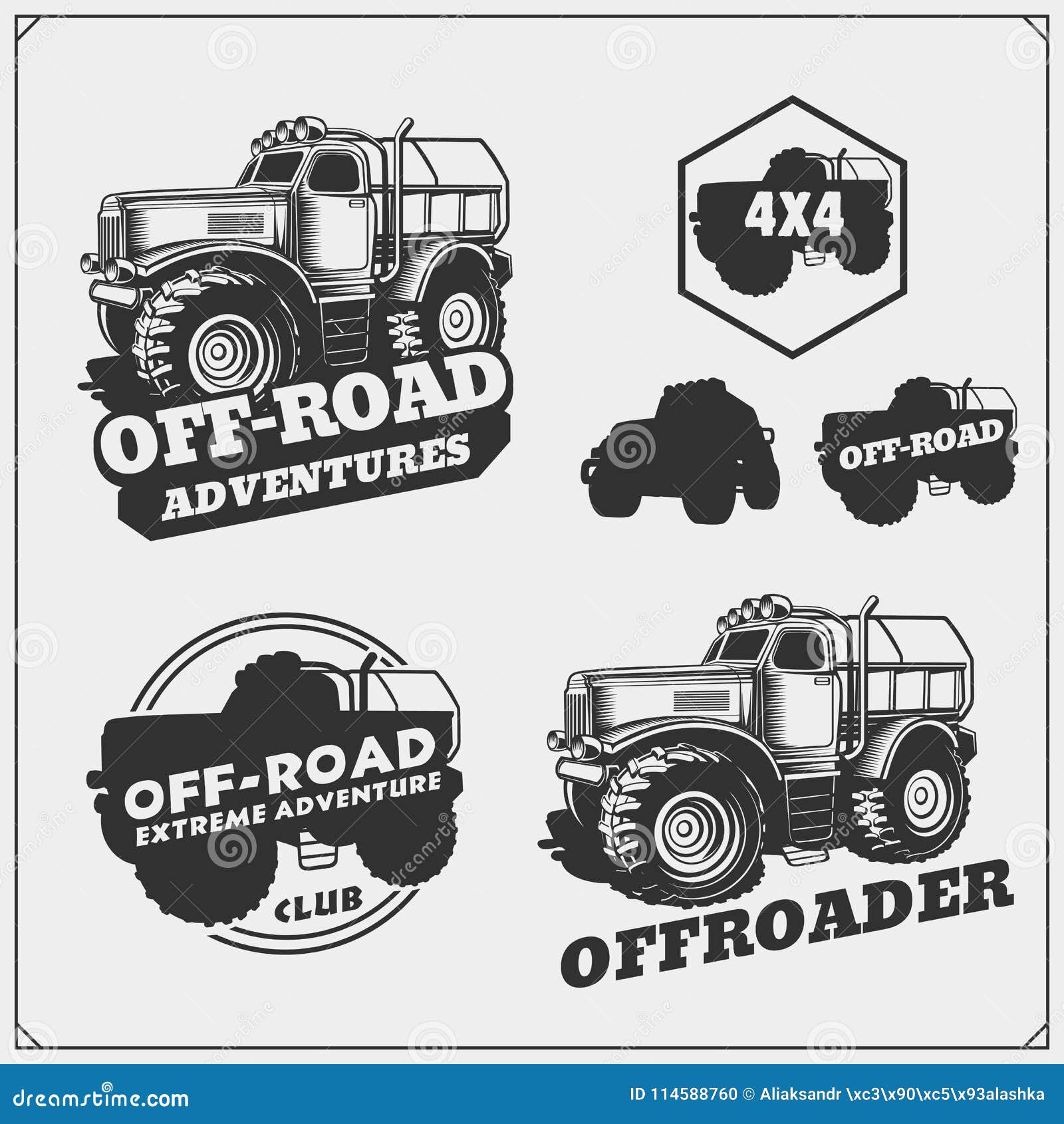 Set of Off-road Suv Car Labels,badges and Design Elements. Safari ...