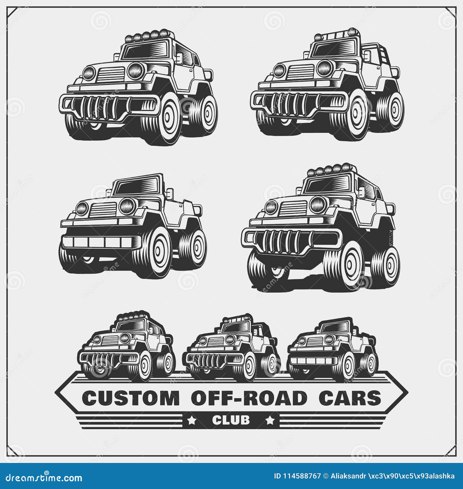 Set of Off-road Suv Car Labels, Badges and Design Elements. Safari ...