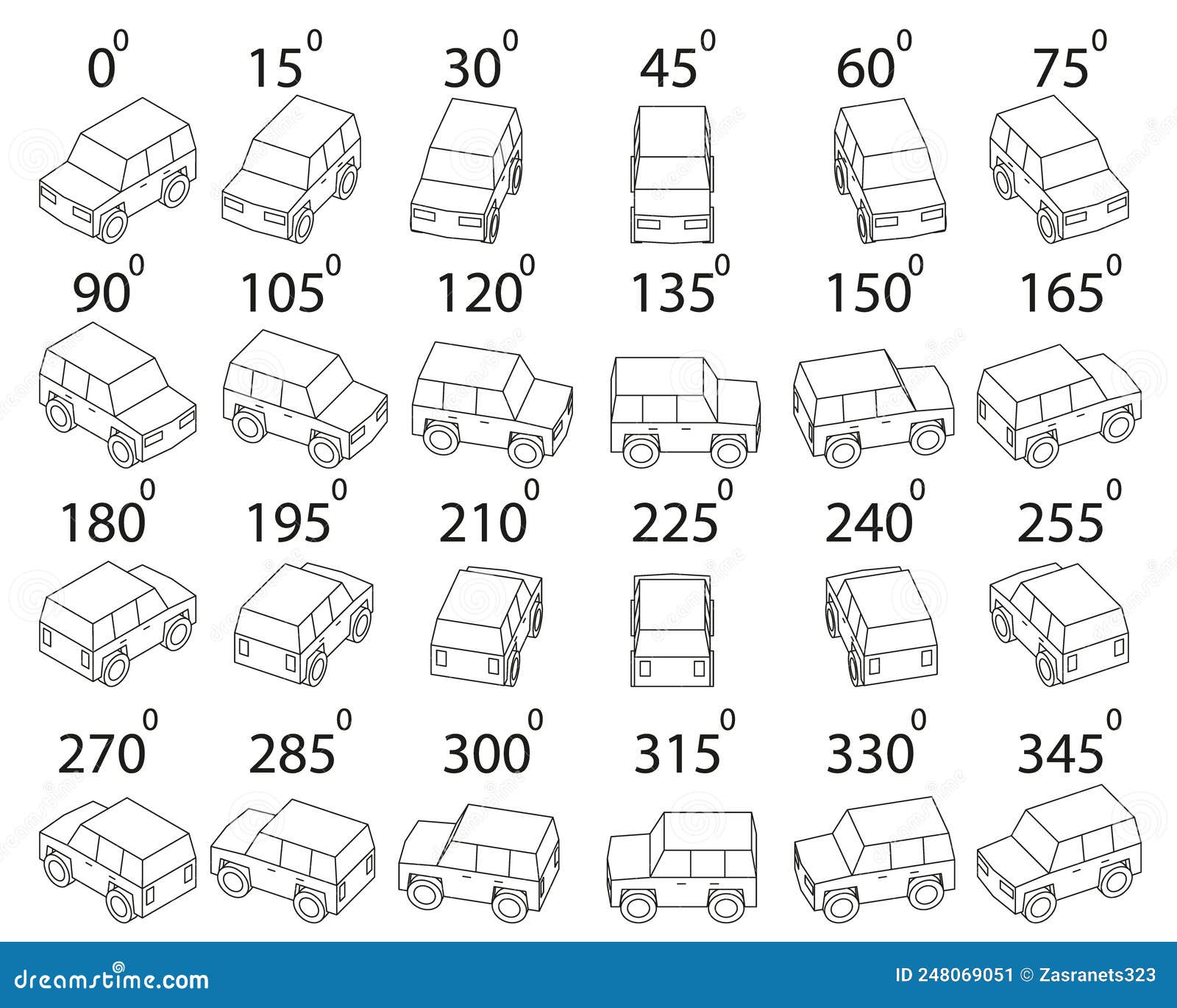 A Set of 24 Off-road Vehicles from Different Angles. Stock Vector ...