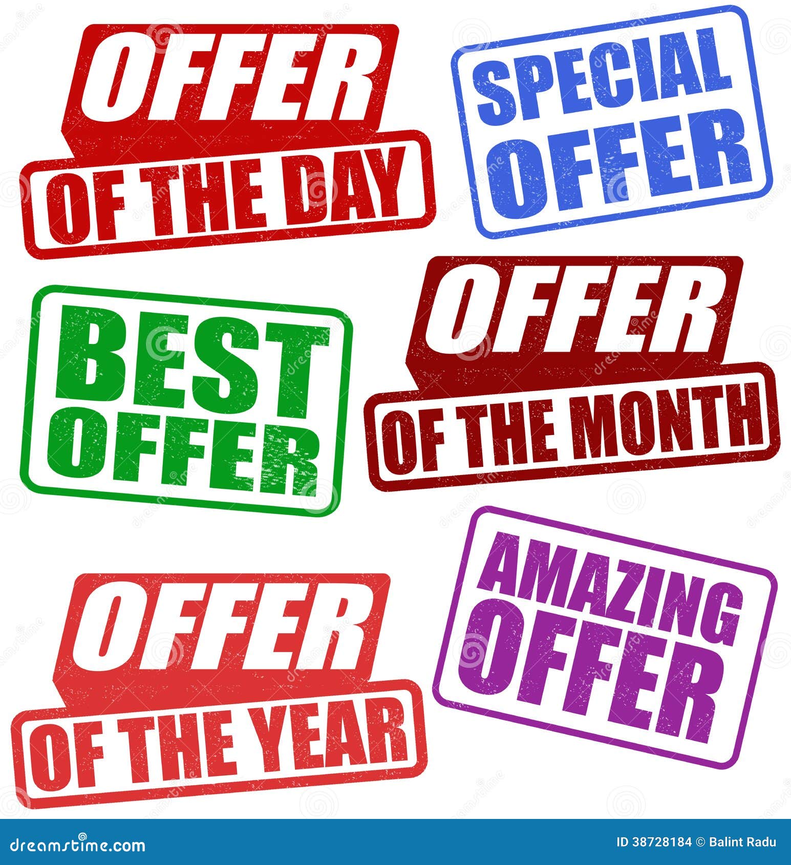 Set of offer stamps stock vector. Illustration of choice - 38728184