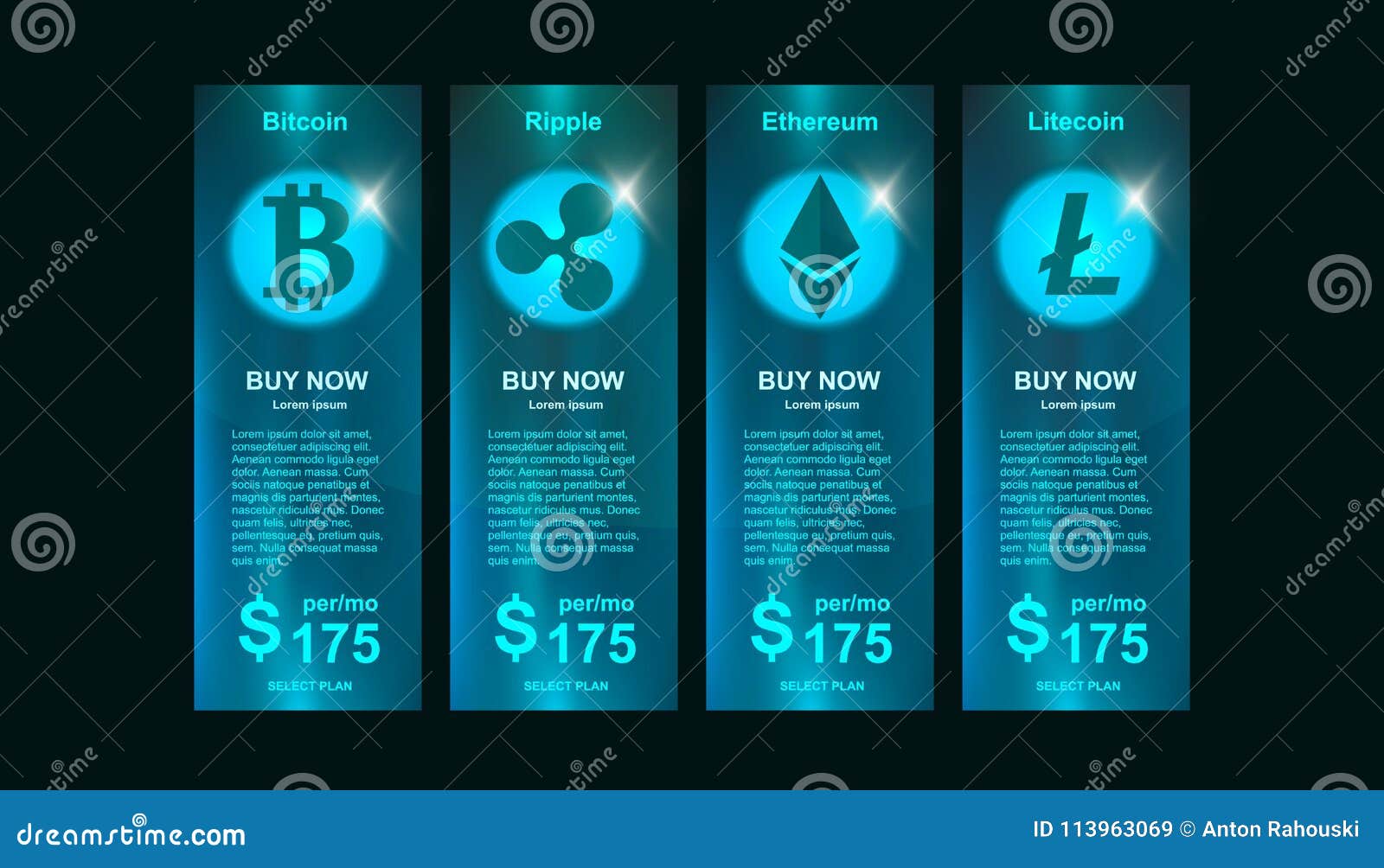 Set of Offer Tariffs for Crypto Currency Operations Ui Ux Vector Banner ...