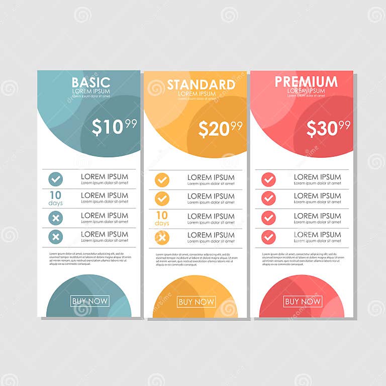 Set Offer Tariffs. Ui Ux Vector Banner for Web App. Stock Vector ...