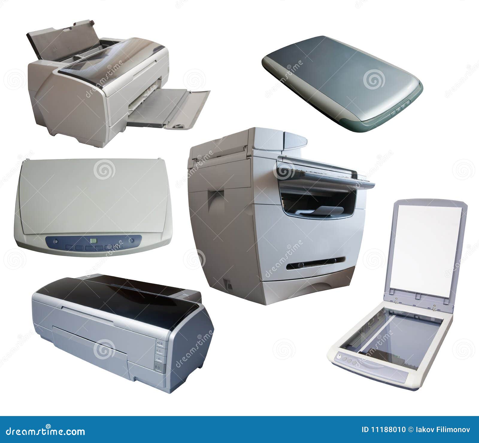 Set of Office Different Devices Stock Photo - Image of white, plastic ...