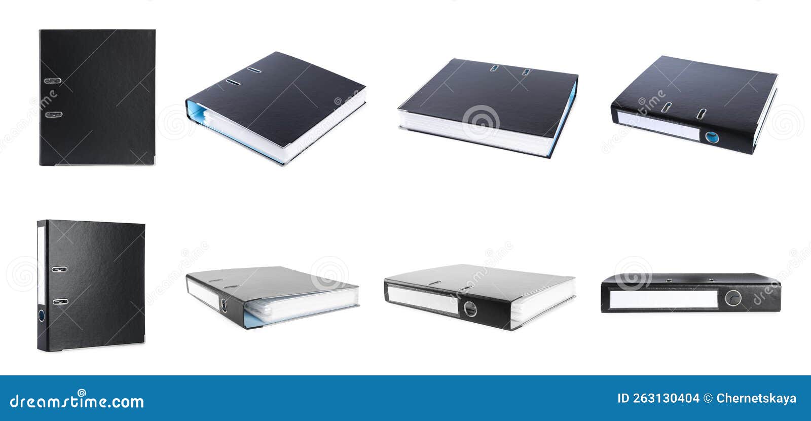 Set with Office Folders on White Background. Banner Design Stock Photo ...