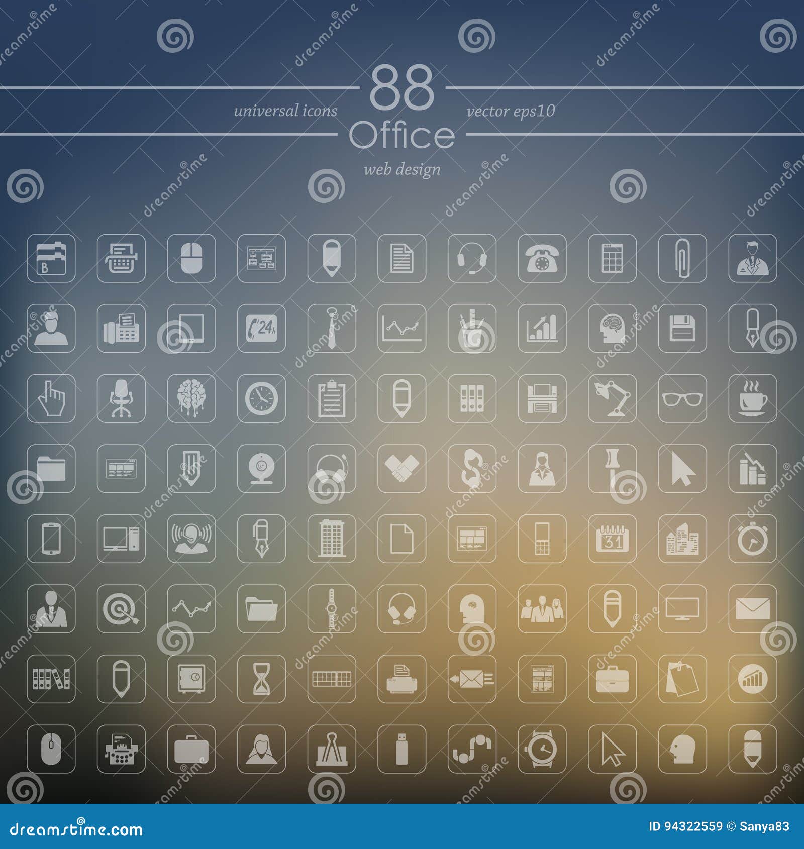 Set of office icons stock vector. Illustration of modern - 94322559