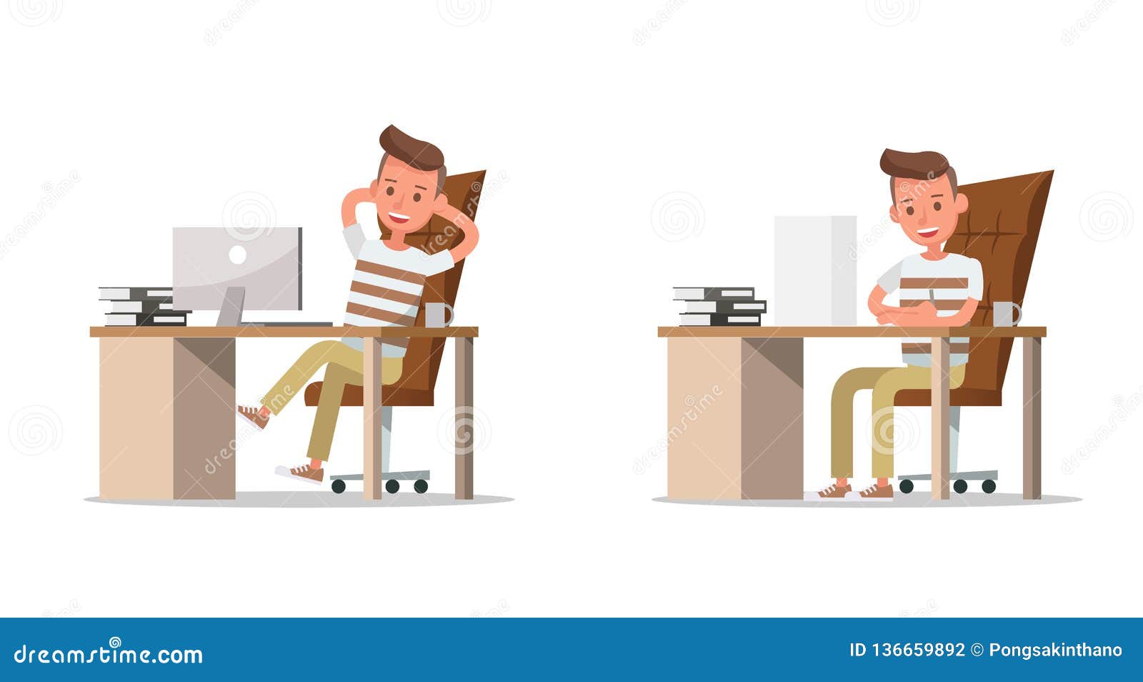 Set of Office Man Worker Character Vector Design. No16 Stock Vector ...