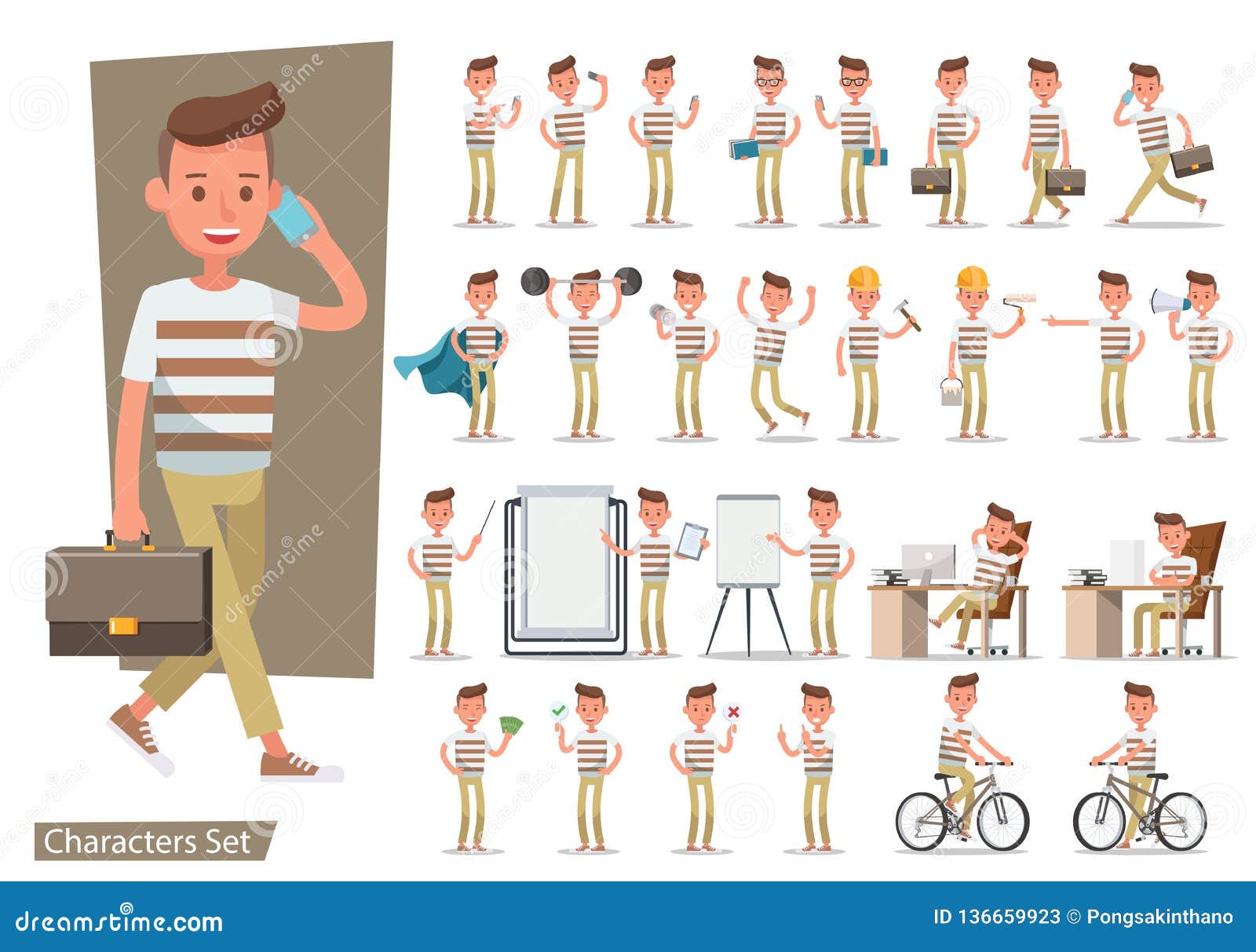 Set of Office Man Worker Character Vector Design.no18 Stock Vector ...