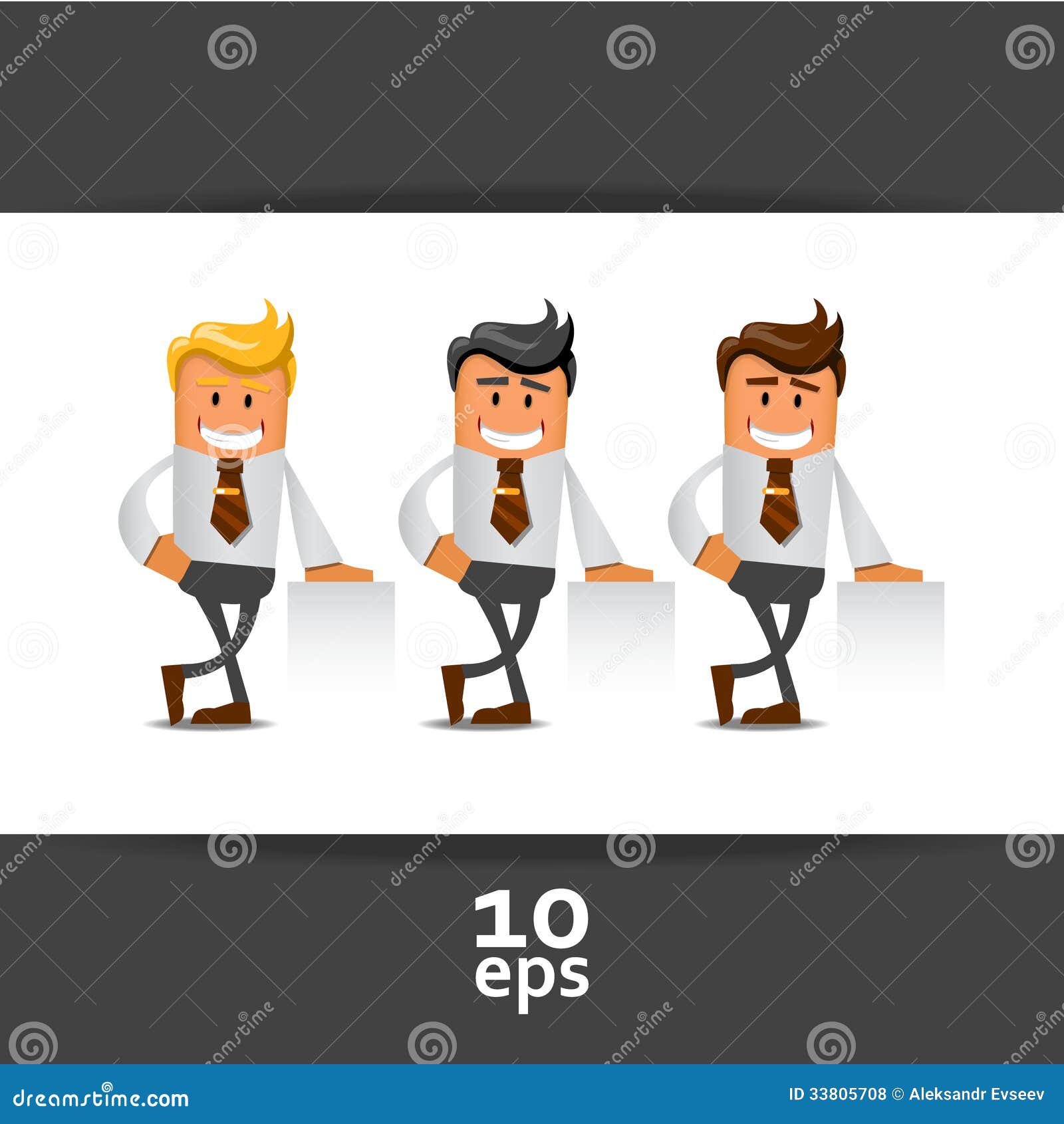 Set of office manager stock illustration. Illustration of necktie ...
