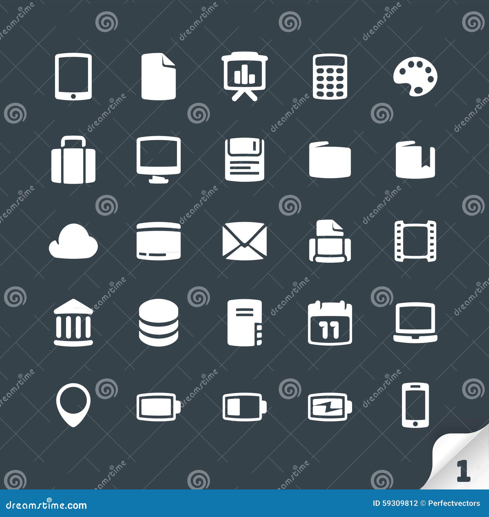 Set of Office and Media Icons Stock Vector - Illustration of calendar ...