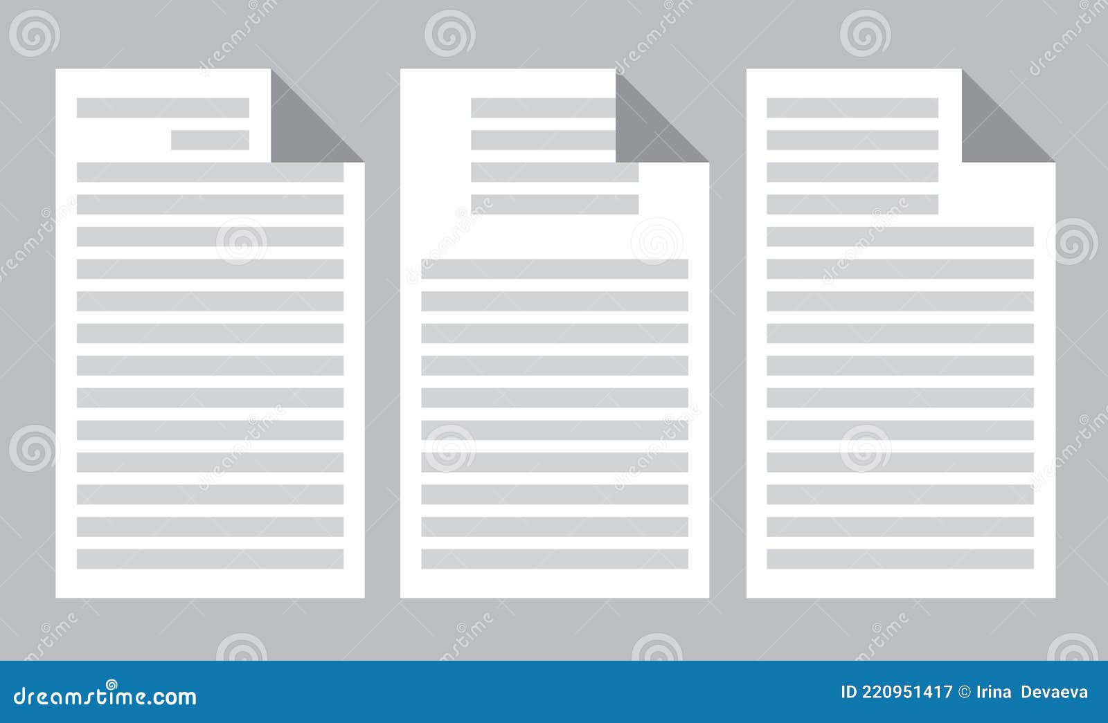 Set of Office Papers Isolated Icons. Commercial Documentation Template ...