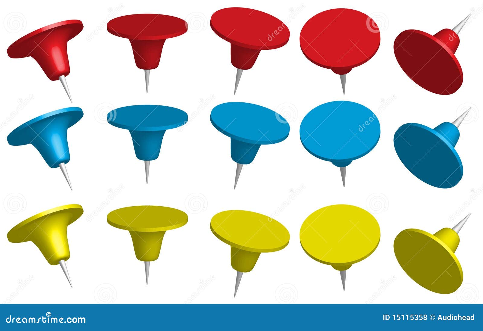 Set of Office Pins stock vector. Illustration of note - 15115358