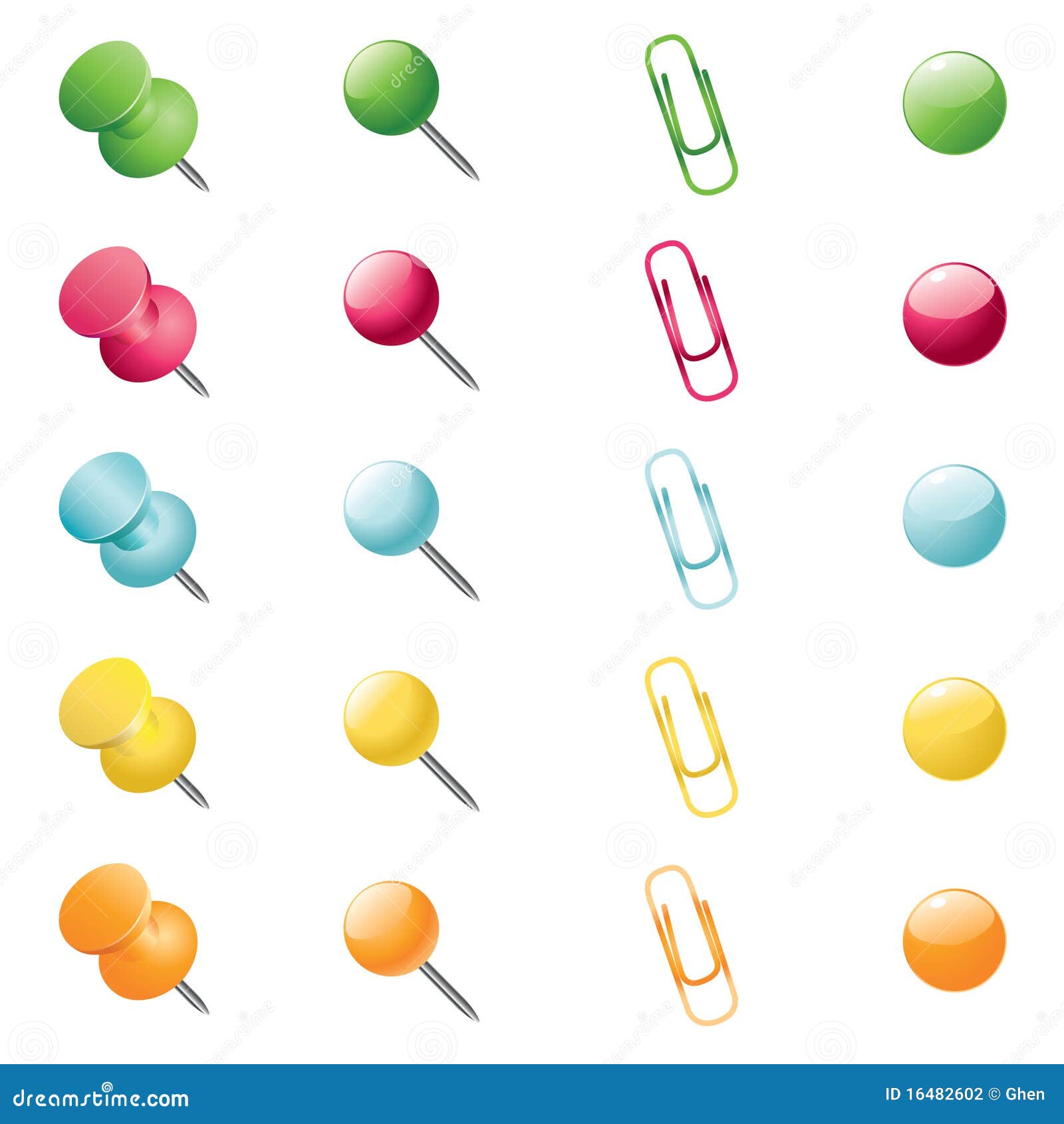 Set of office pins stock vector. Illustration of text - 16482602