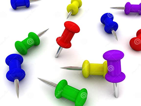 Set of Office Pins stock illustration. Illustration of thumbtack - 20174695