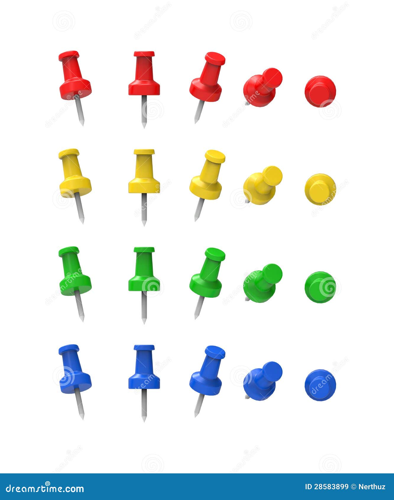 Set of Office Pins stock illustration. Illustration of paper - 28583899