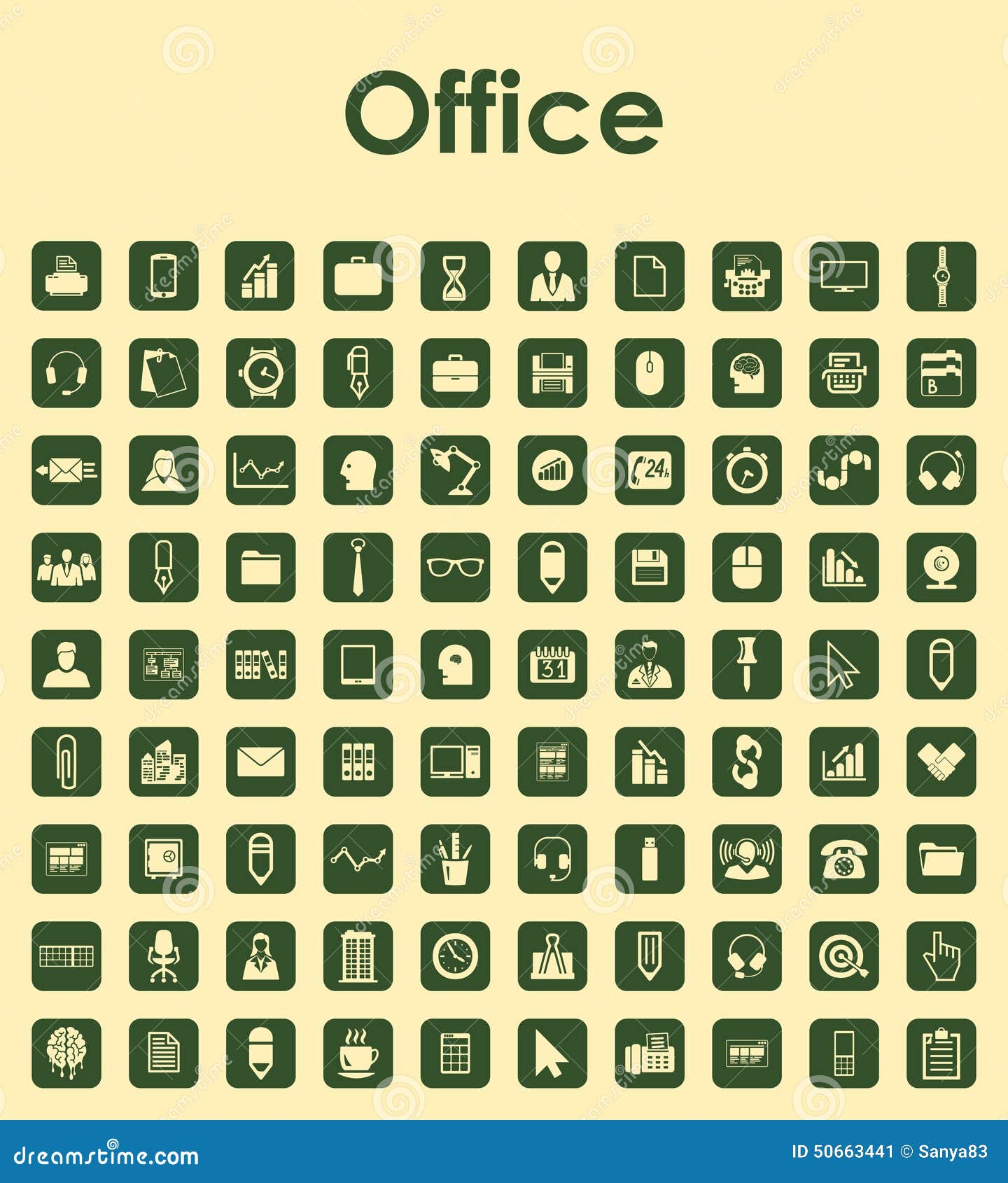 Set of office simple icons stock vector. Illustration of corporate ...