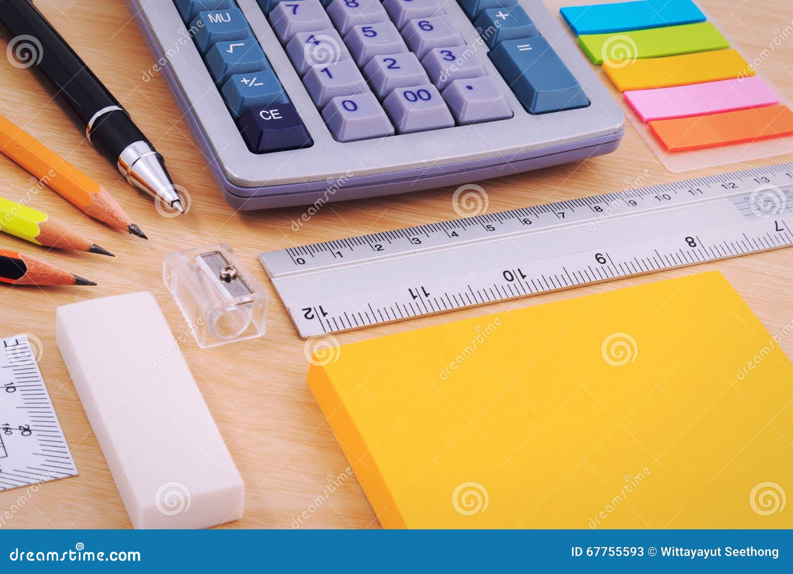 Set of Office Stationery or Math Supplies. Stock Image - Image of ...