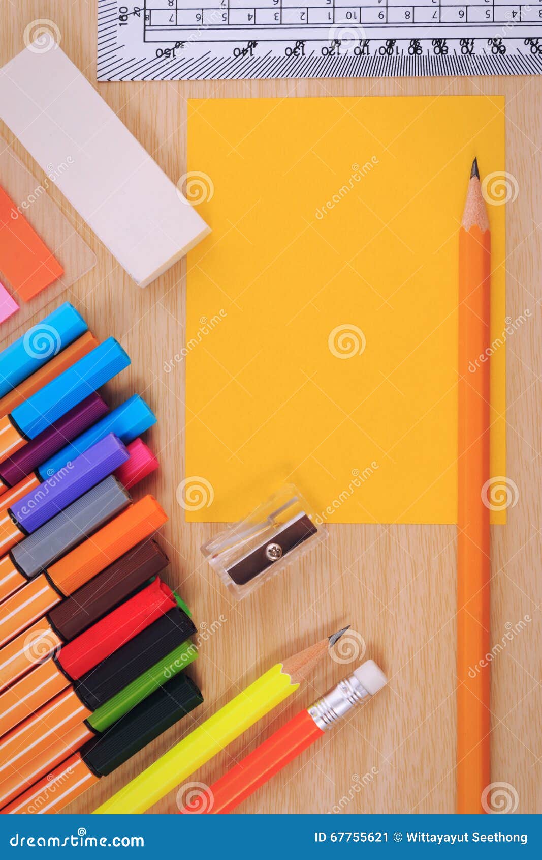 Set of Office Stationery or Math Supplies. Stock Image - Image of ...