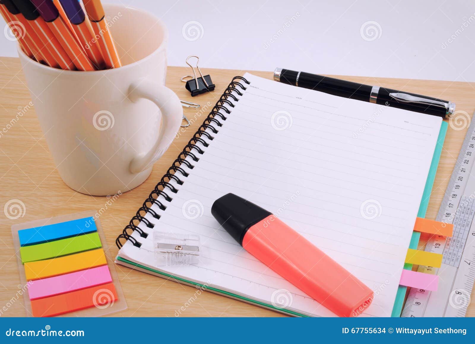 Set of Office Stationery or Math Supplies. Stock Photo - Image of ...
