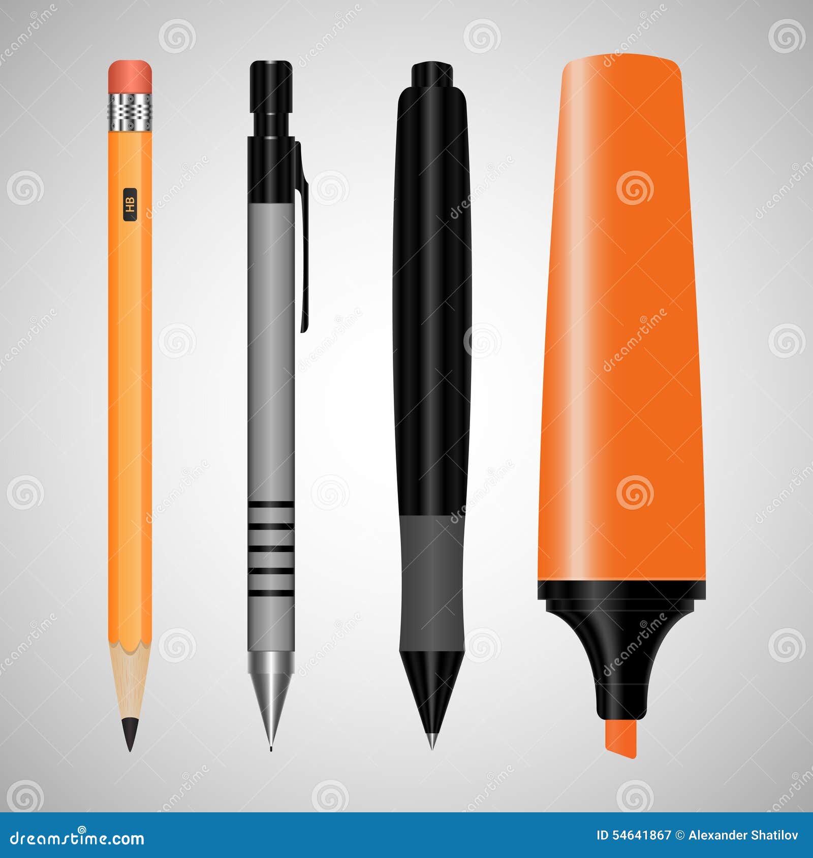 Set of Office Supplies. Drawing Stock Vector - Illustration of sign ...